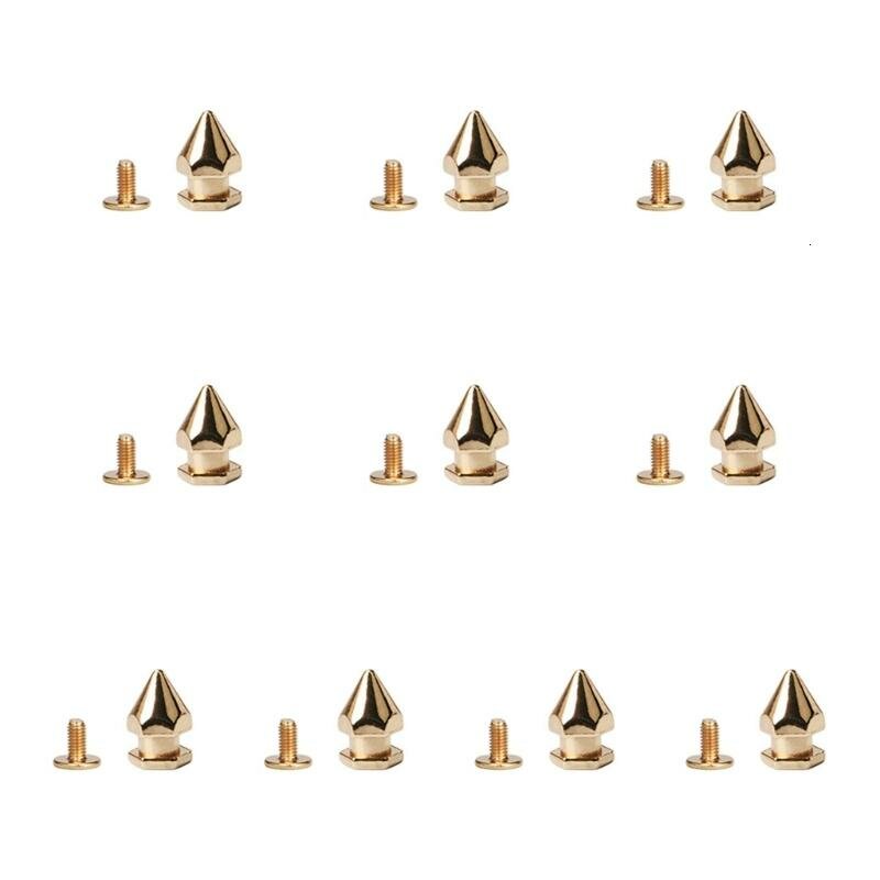 Бронзовые заклёпки для ремней и ошейников, Светло - золотой - 17 шестиугольная башня 8
