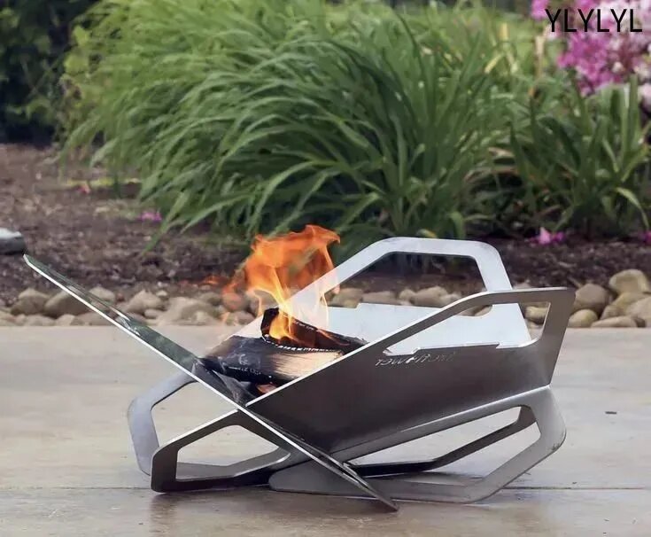 Костровая чаша GEALFIS разборная гриль мангал из нержавеющей стали