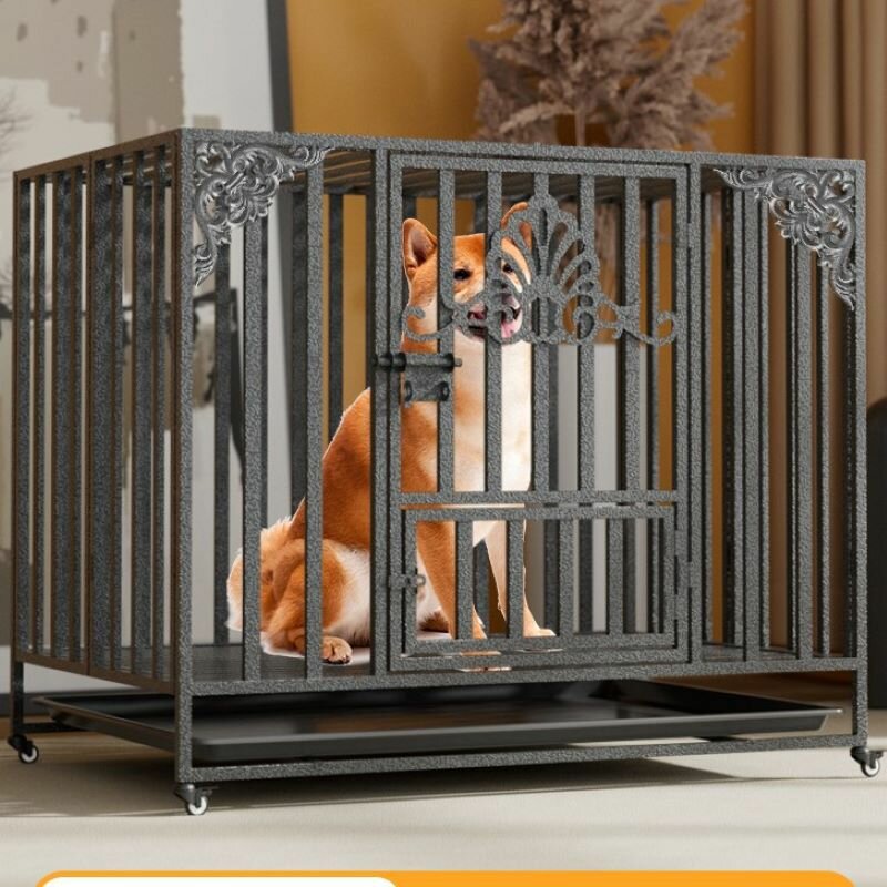 Клетка для крупных, средних и маленьких собак, для домашнего использования с туалетом, комнатная клетка для лабрадора и золотистого ретривера.