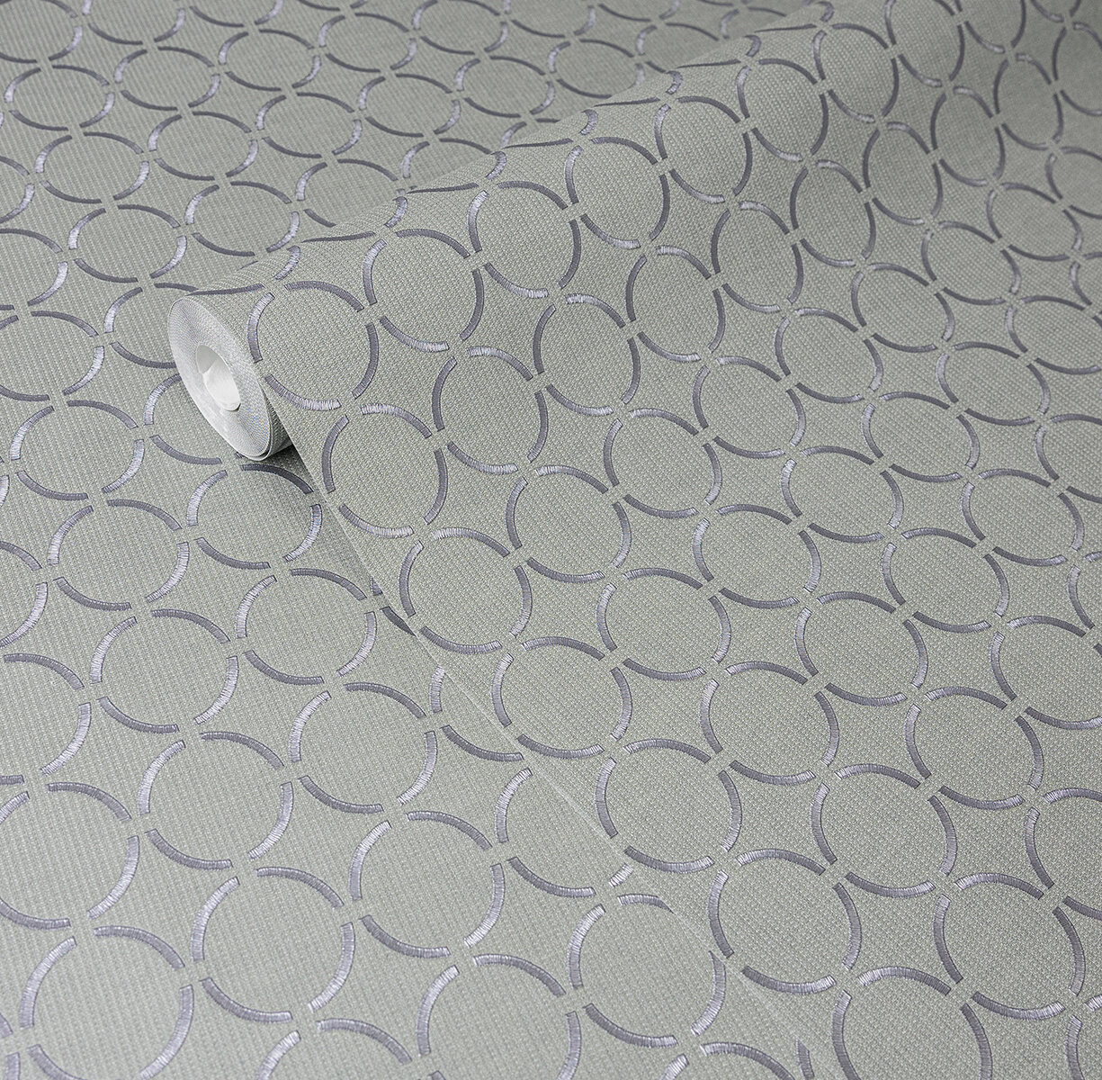 Обои виниловые зелёные на флизелине VICTORIA STENOVA, коллекция CONNECT / СОЮЗ, размер 1.06*10.05 м, повтор рисунка 64см, артикул 585263