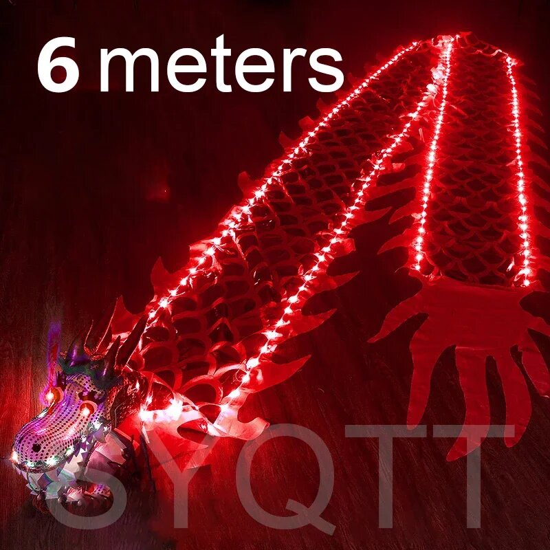 Светящийся дракон из нейлона 6/8/10 м Красный, 6 meter red