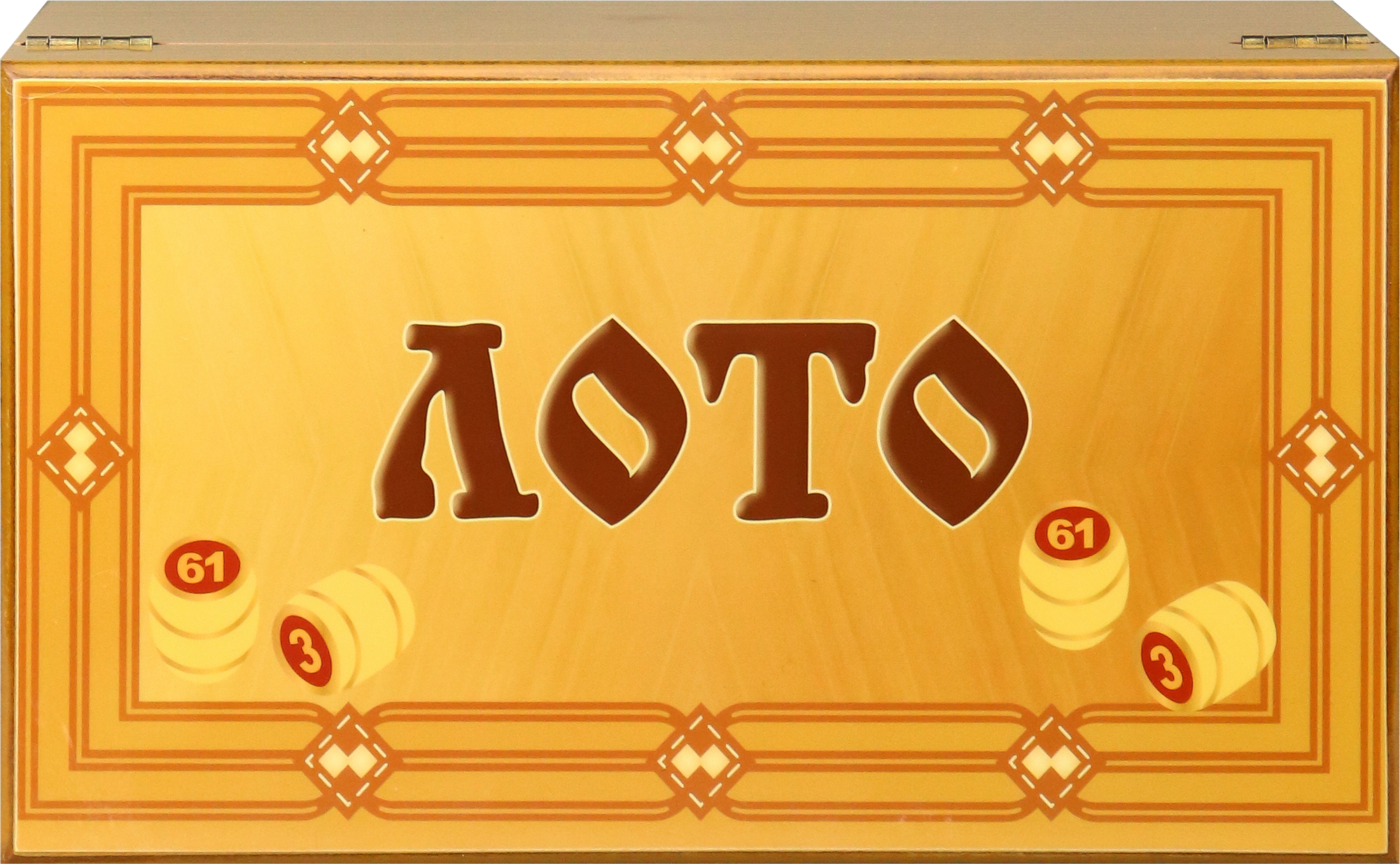 Русское Лото (деревянные бочонки 90 шт) в деревянном сундучке 24*14*9см ИН-7535