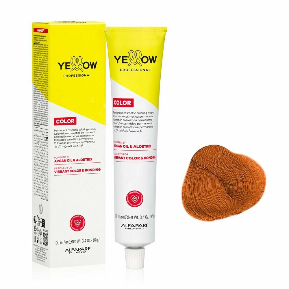 Краска для волос перманентная профессиональная YE COLOR 8.44+ (светлый интенсивный медный блонд), 100 мл 29295