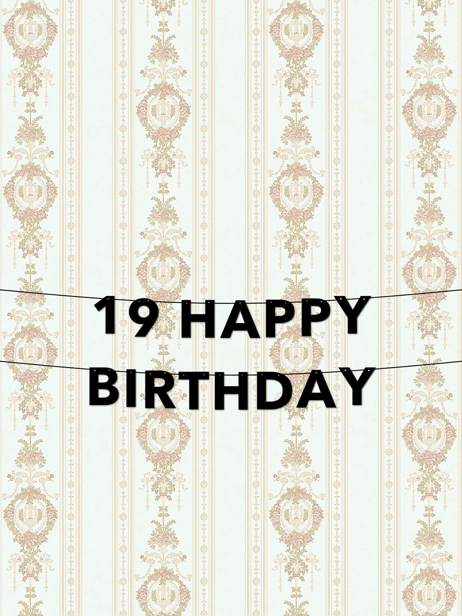 Гирлянда-растяжка 19 happy birthday - Интерьерная гирлянда для дома, стильный и эстетичный декор для праздников, высота букв 10 см, толщина букв 1 мм.