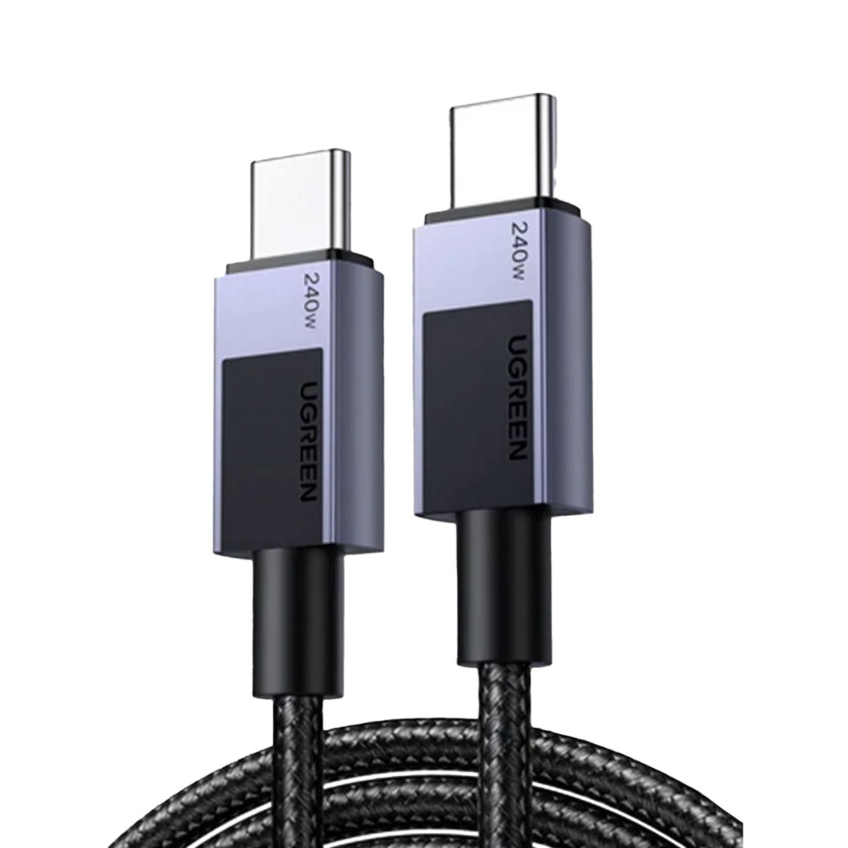 Кабель UGREEN L513, USB Type-C (m) - USB Type-C (m), 2м, черный (45067), 240Вт, 5А