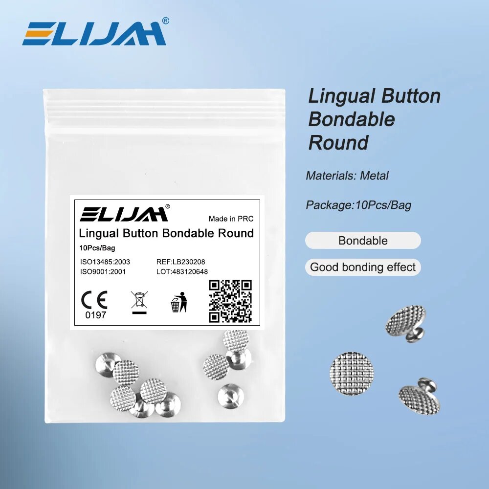 Набор Из 10 Ортодонтических Лингвальных Кнопок С Круглым Сетчатым Основанием