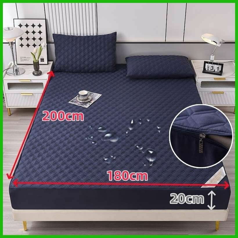 Водонепроницаемый стеганый чехол для матраса с застежкой-молнией; Чехол для матраса с шестью сторонами, все включено