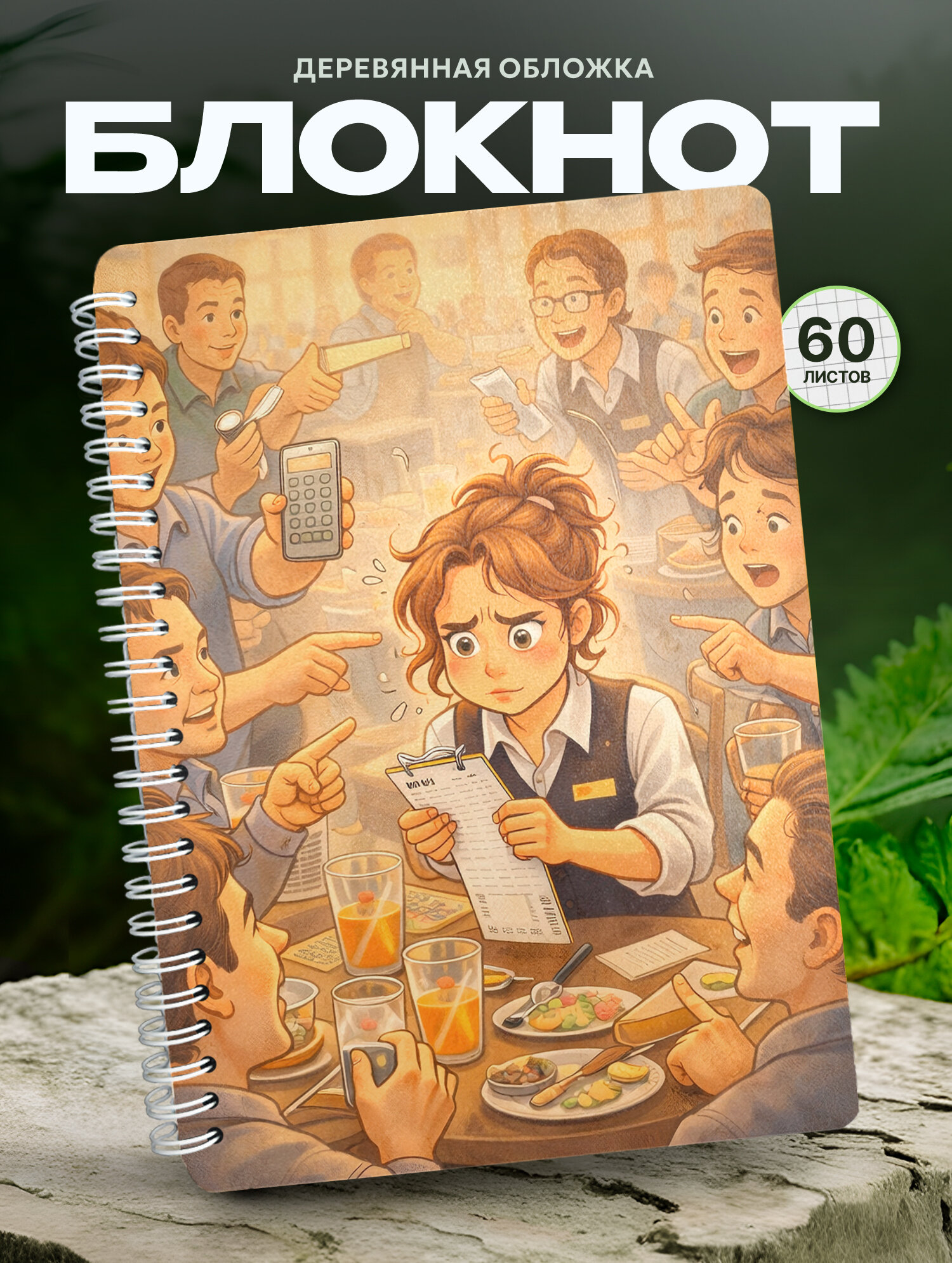 Блокнот Wood-book "Огромный чек", A5, твердая обложка, лхдф
