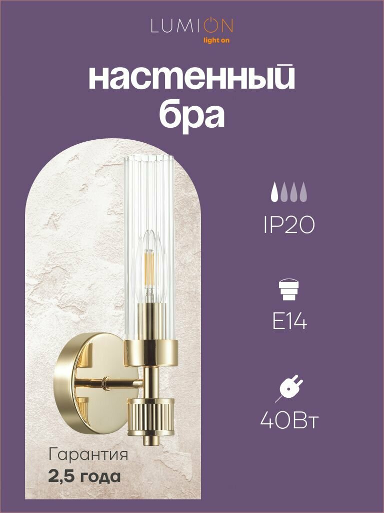 Светильник настенный Бра Lumion 5274/1W Kamilla, E14, 40Вт