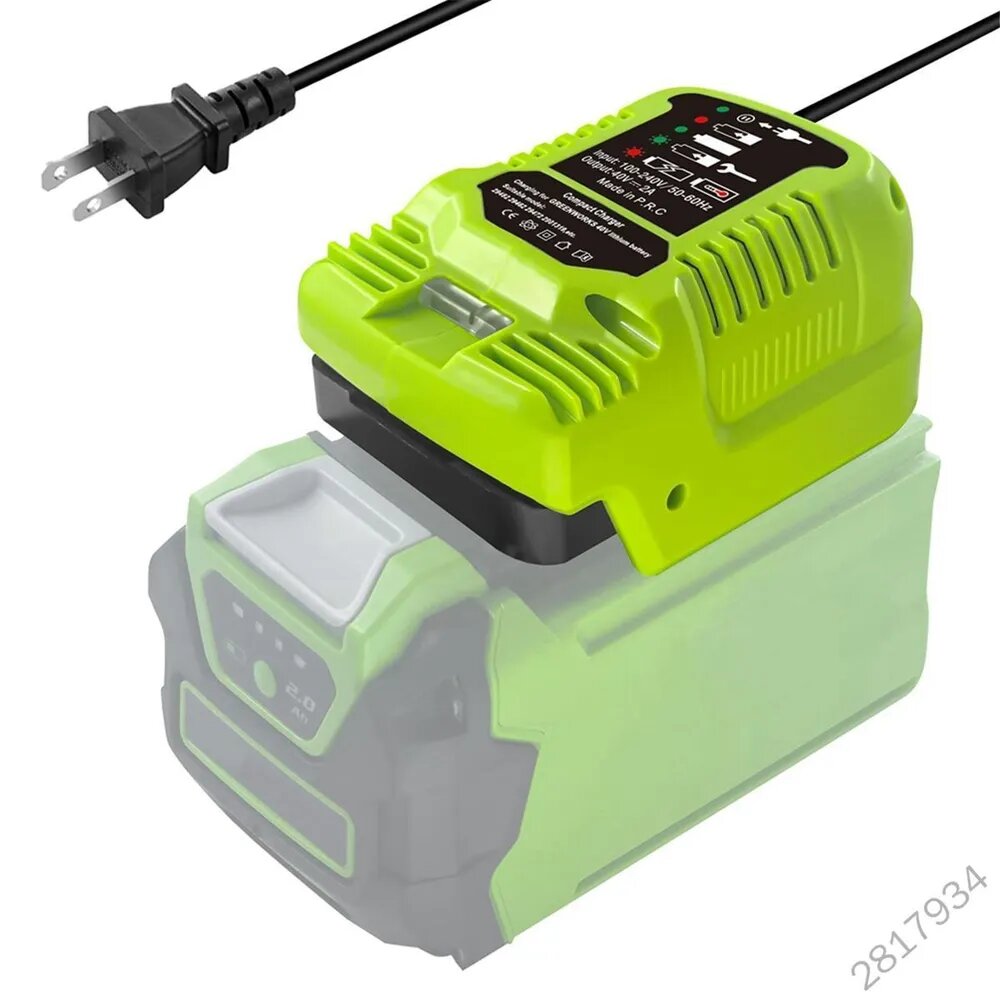 Зарядное устройство GREENWORKS для 40V литиевых батарей, вход 100-240В, выход 40В-2А — фото 1