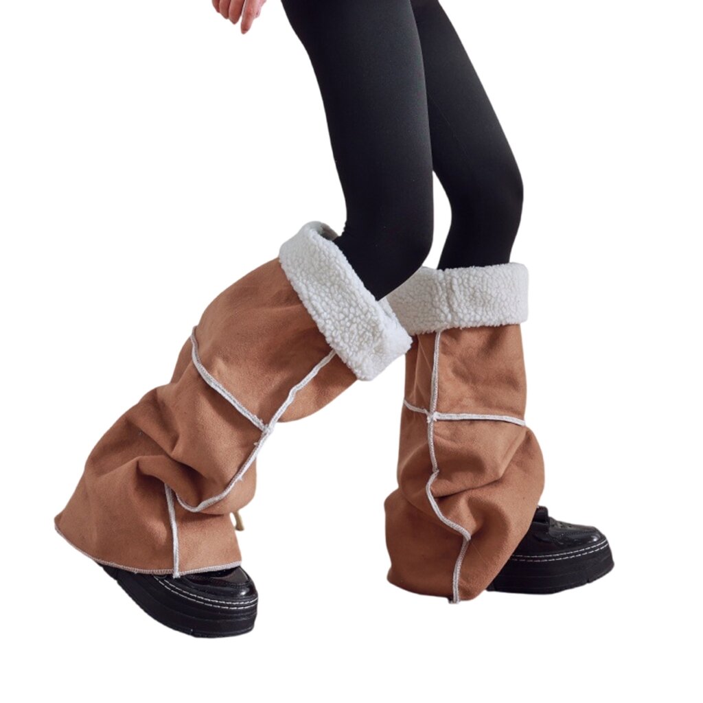 Женские носки без ног, леггинсы, покрывают искусственную замшу, высокие широкие гетры