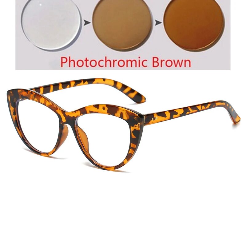 Фотохромные очки кошачий глаз, коричневый, Photochromic Tea C2