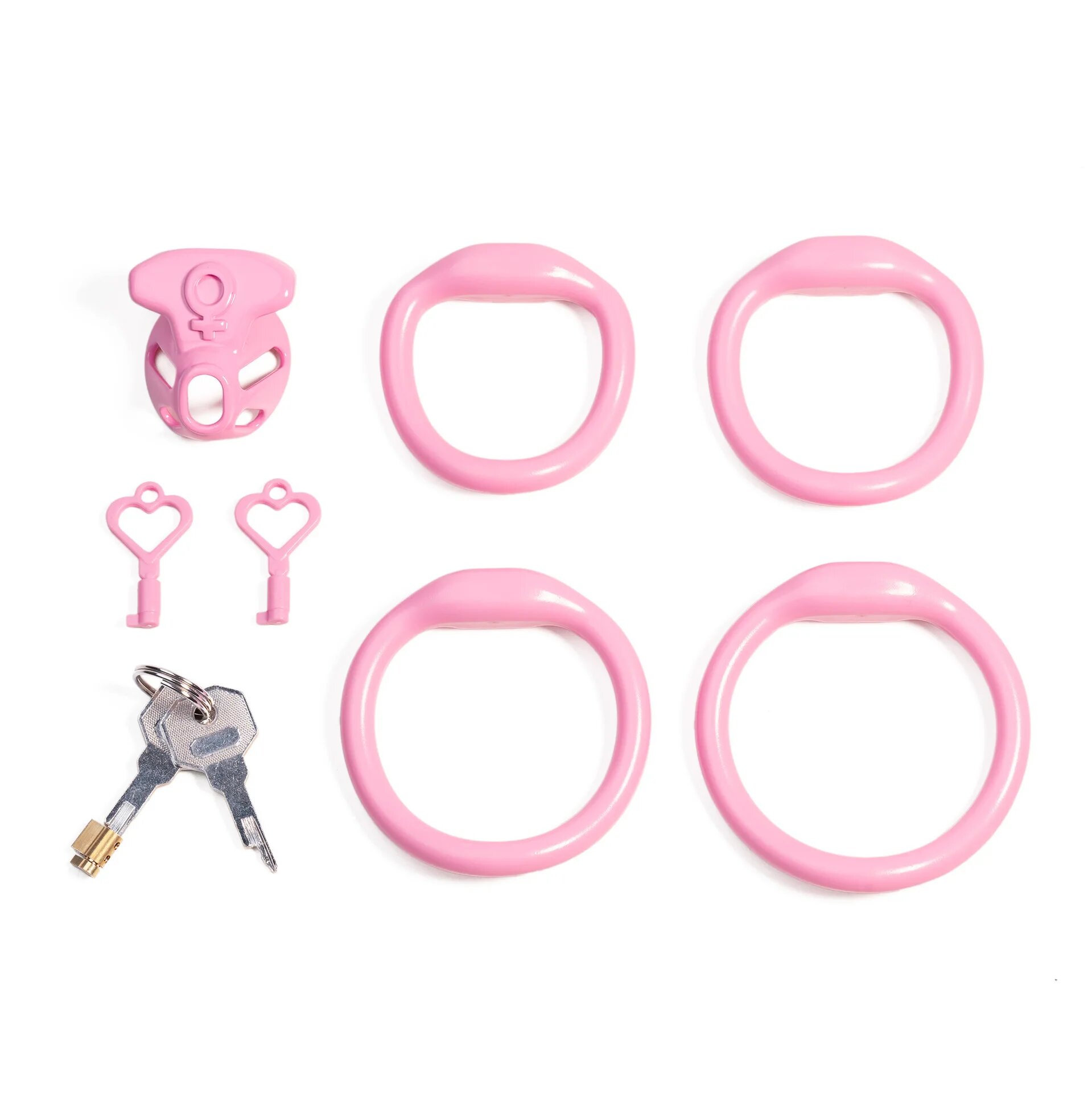 Мини-клетка целомудрия Sissy, полый замок-крышка для члена, мужской CB-замок для пениса, Pink