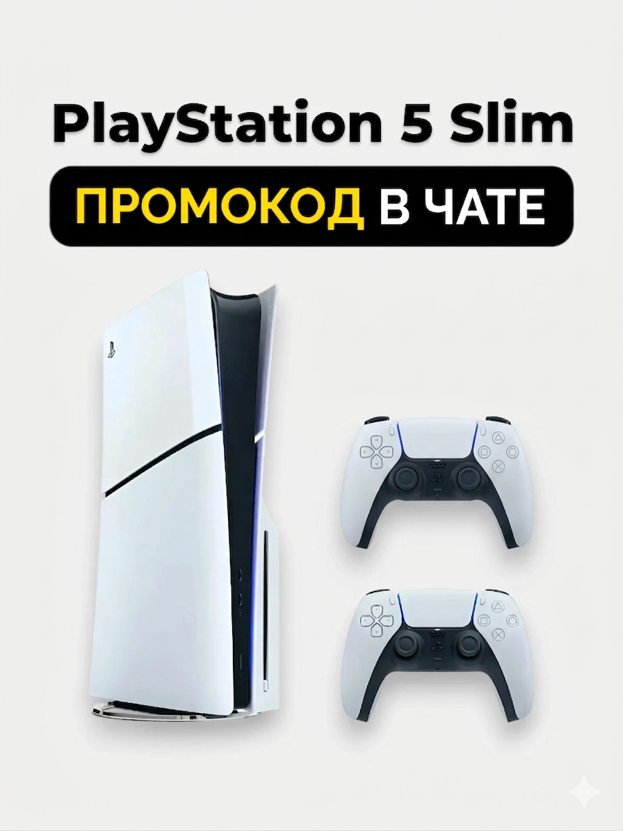 Игровая приставка Sony Playstation 5 slim ,1 Tb+2-ой геймпад, белый, вилка Type A