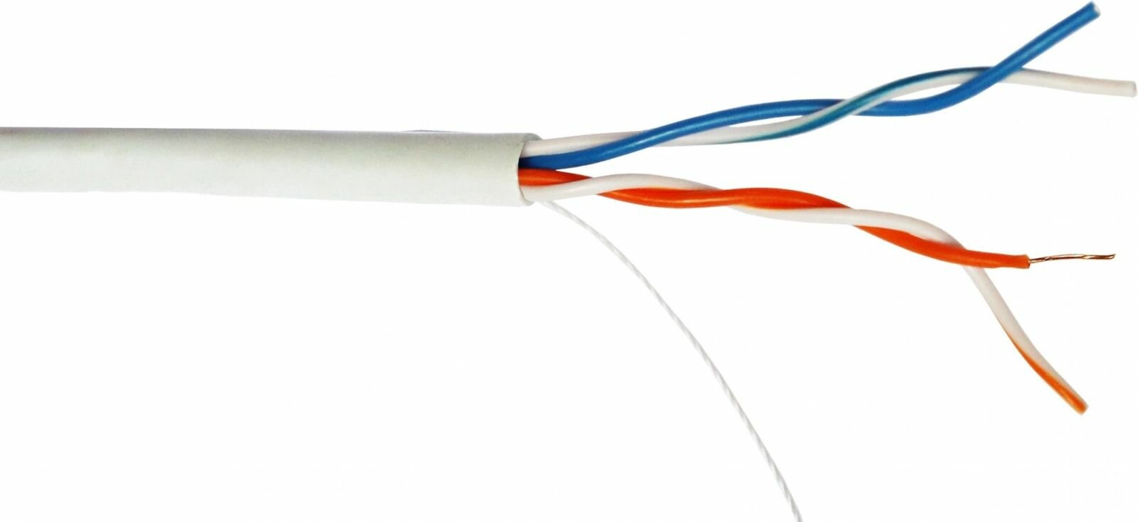 Кабель информационный Lanmaster категория 5E, UTP, 2 пары, 24AWG LSZH, внутренний, 305 м, белый (TWT-5EUTP2-LSZH)