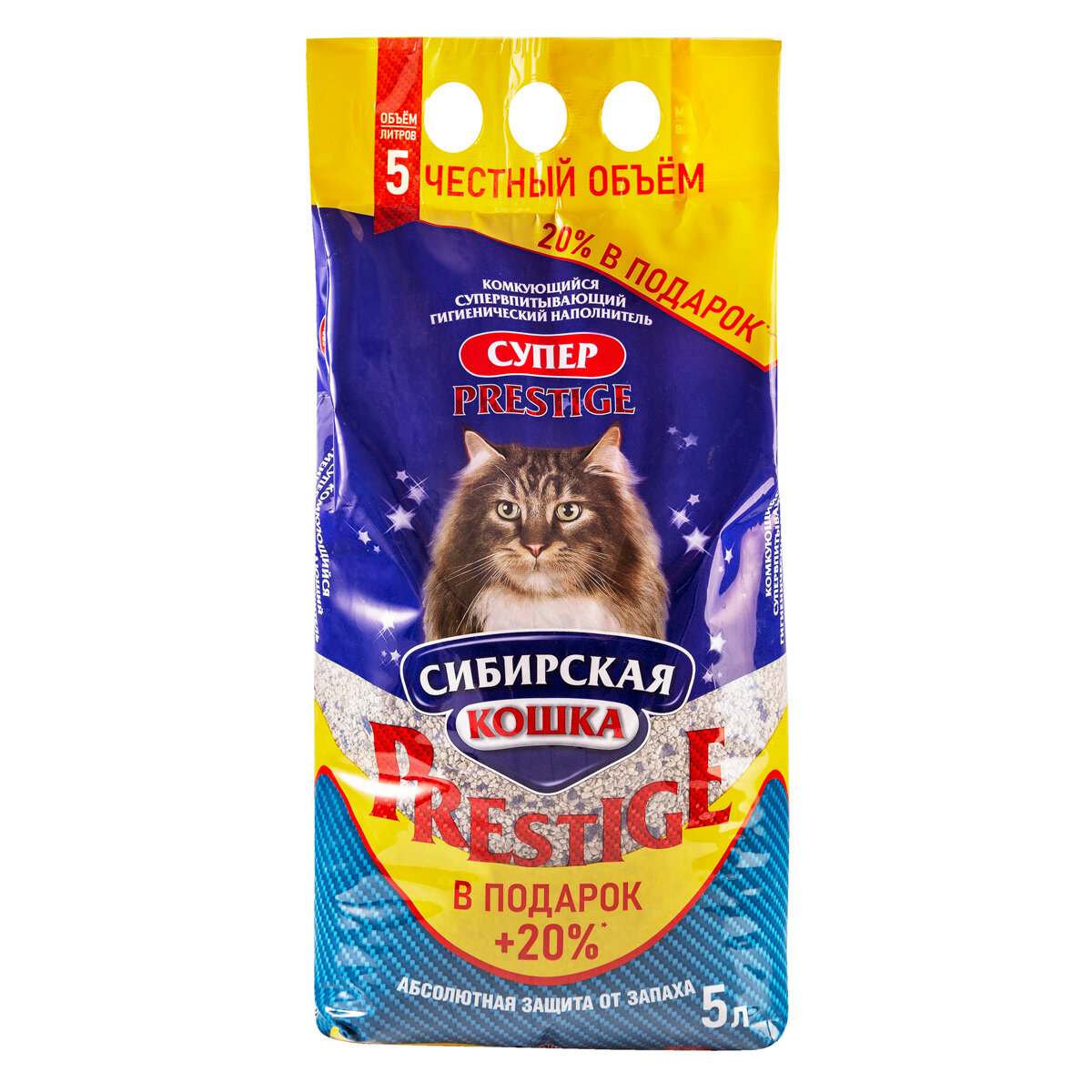 Комкующийся наполнитель Сибирская Кошка Супер Prestige, 5л