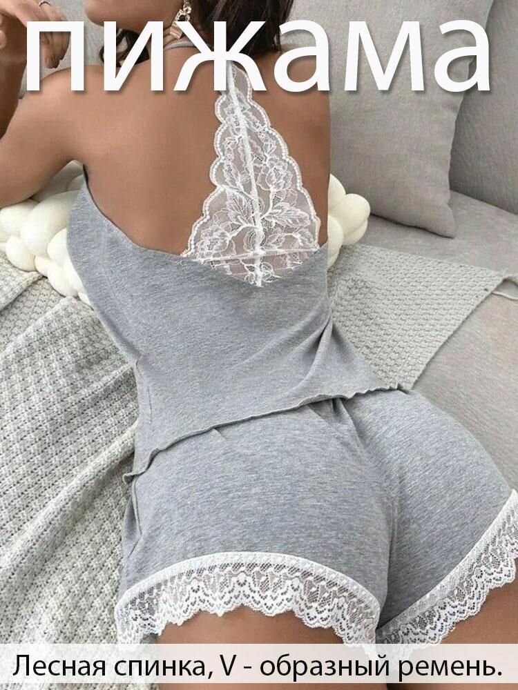 Нижнее белье без рукавов шорты двухкомплектный домашняя одежда