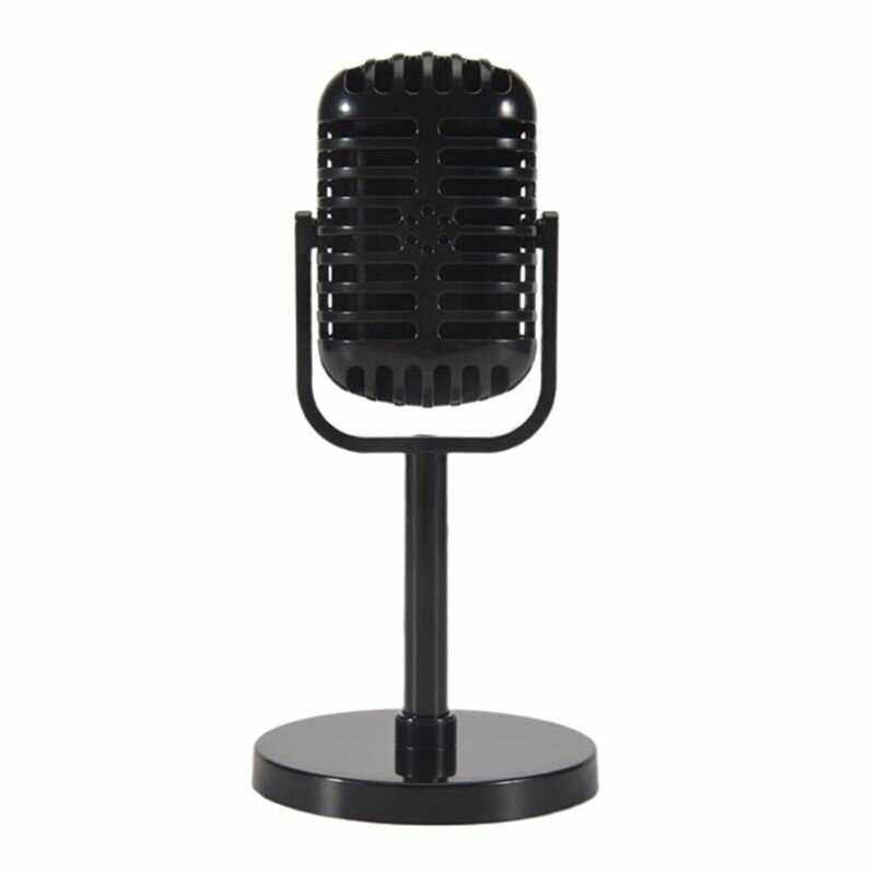 Винтажный бутафорский микрофон, пластиковый муляж микрофона, для ролевых игр.