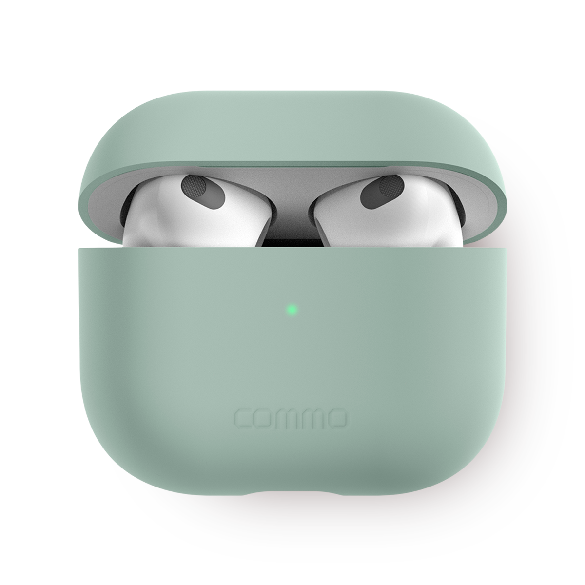 Силиконовый чехол Commo Gray для бестселлера Apple Airpods 3 представлен моделью Shield Case