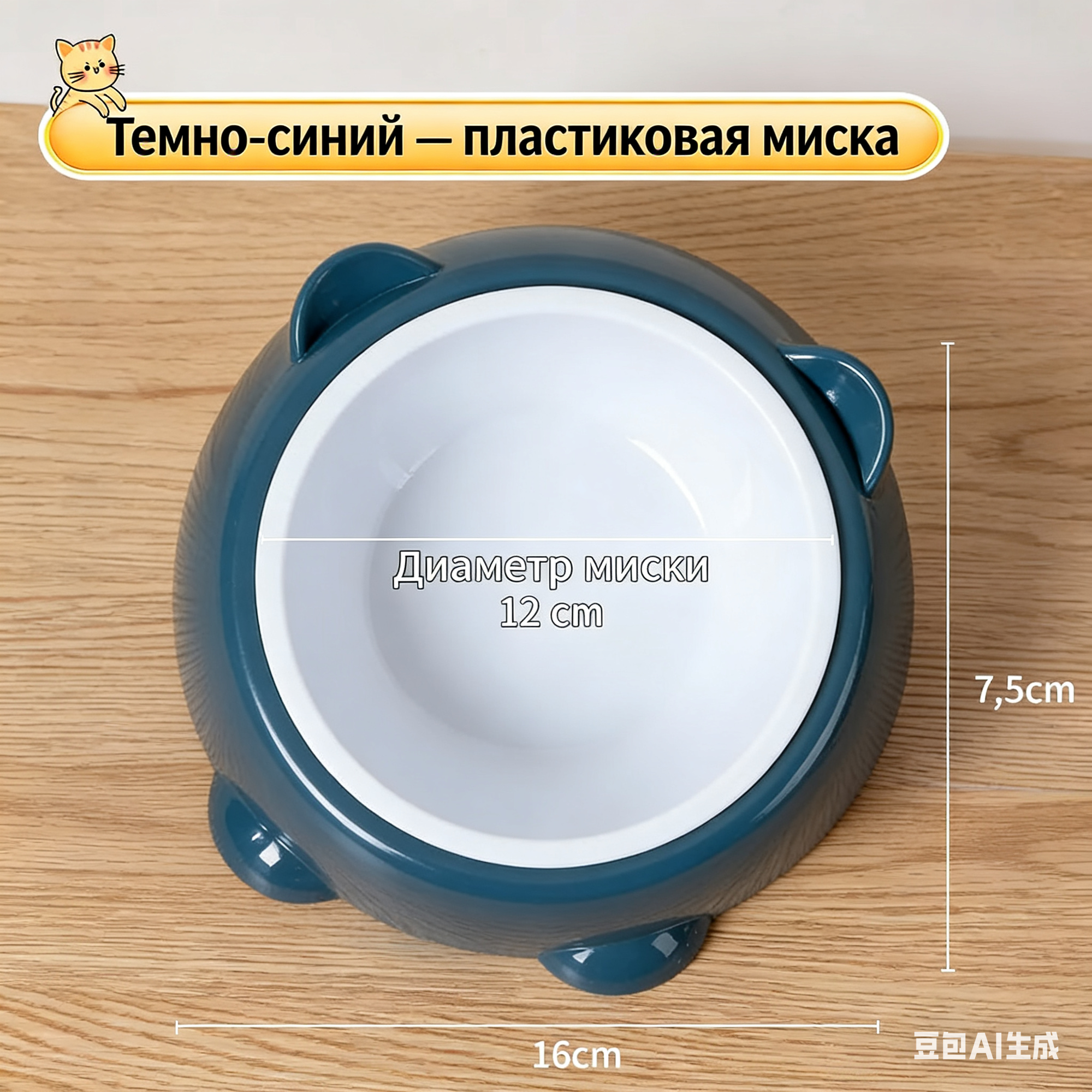 Миска Альтернатива D878, для кошек, с наклоном, серая, непроливайка
