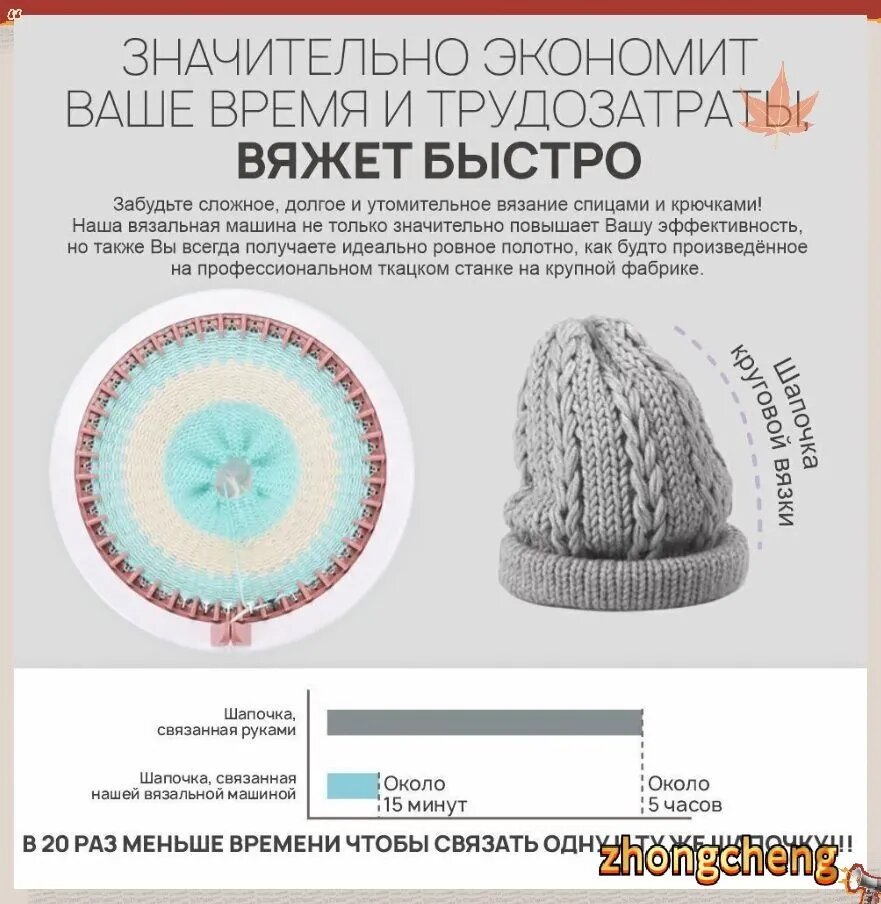 Машинка для вязания SENTRO детская на 40 петель ABS пластик для плетения и вязания — фото 1
