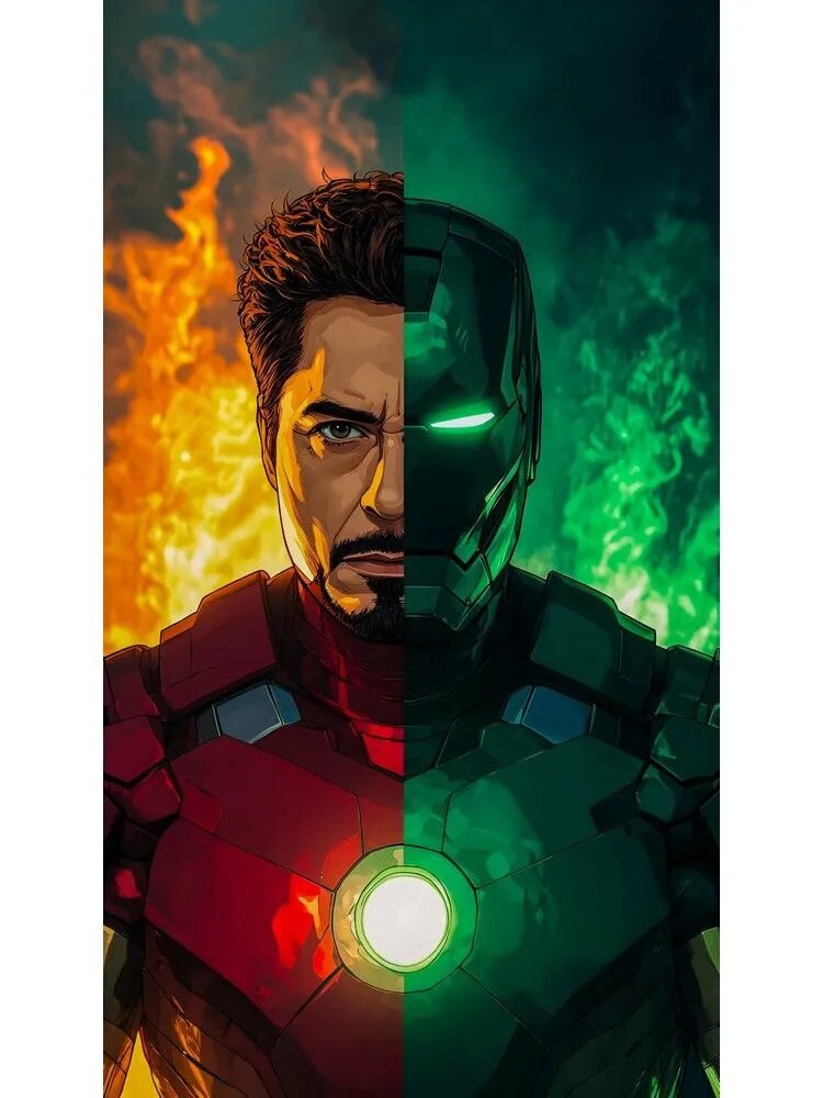 Алмазная Картина "Железный Человек Тони Старк Из Вселенной Marvel" 30х40 См / Вышивка Стразами