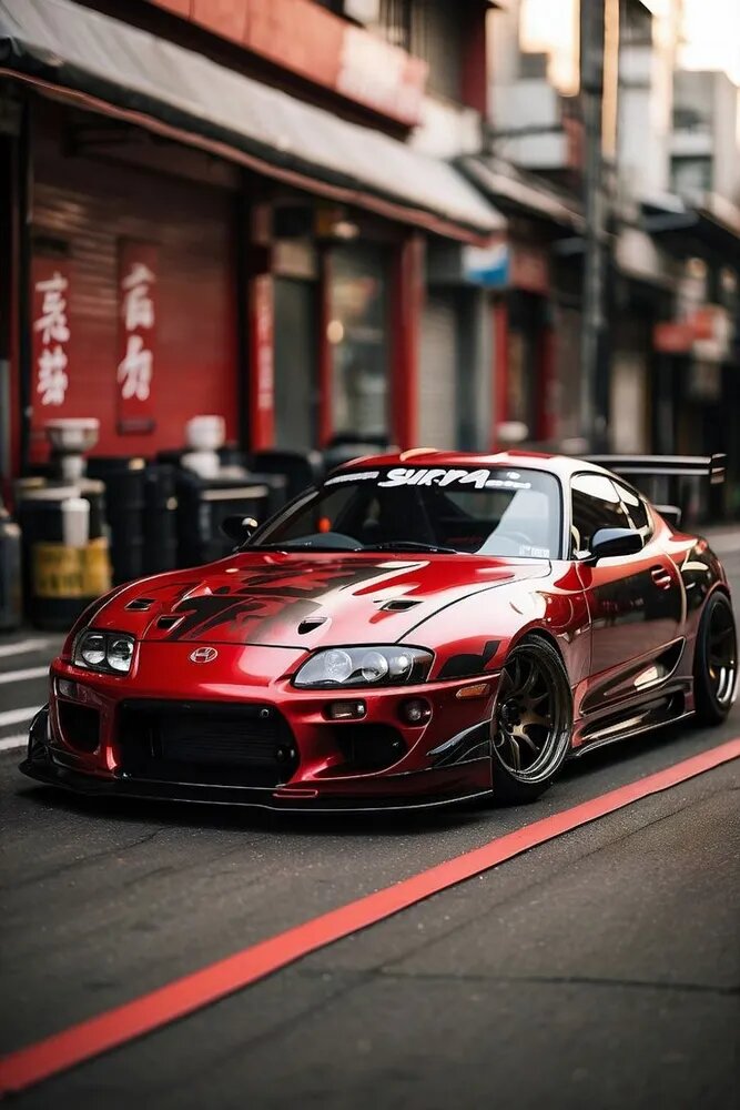Алмазная Мозаика "Toyota Supra" 30x40 См, Безрамная, Идеальна Для Дома, Украшения, Подарков.