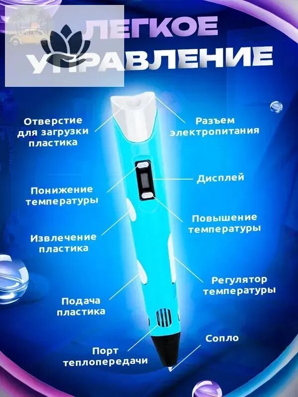 3D ручка с набором пластика и трафаретами для творчества и развития