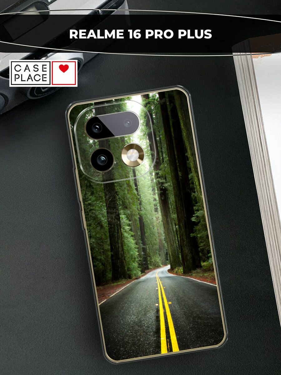 Силиконовый чехол на Realme 16 Pro+ / Реалме 16 Про+ с принтом Лес 17