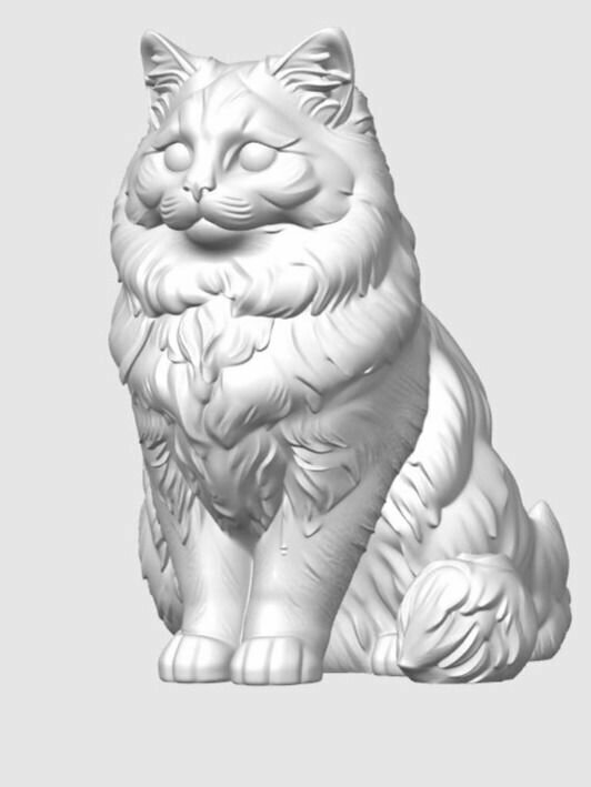 Эксклюзив! Ростовая статуэтка кошки - Рэгдолл (10 см, белый матовый) - Милый друг, подарок, талисман