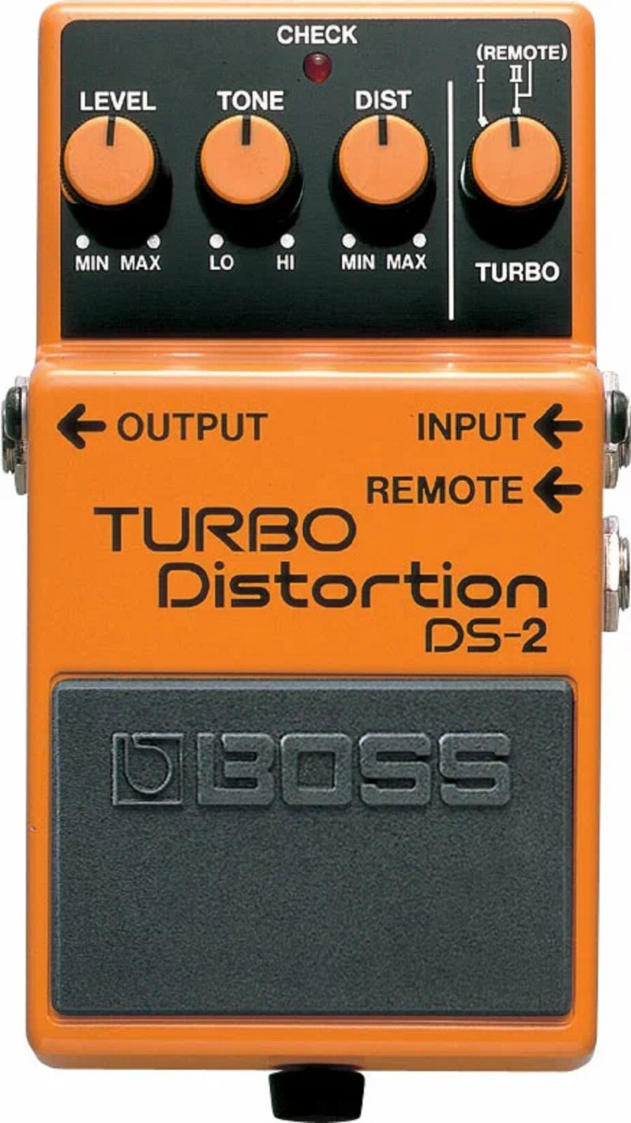 Педаль гитарная Boss DS-2 Turbo Distortion, пластик/металл, питание от батареек, оранжевая