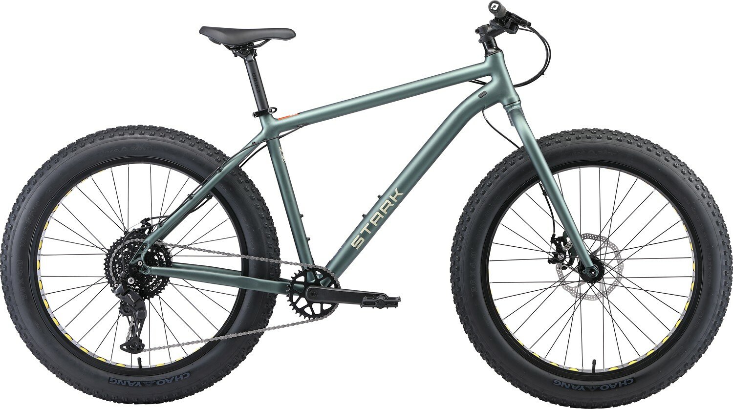 Велосипед фэтбайк Stark Fat 26.2 D (2026), алюминиевая рама, размер L, цвет Миртовый Матовый/Бежевый