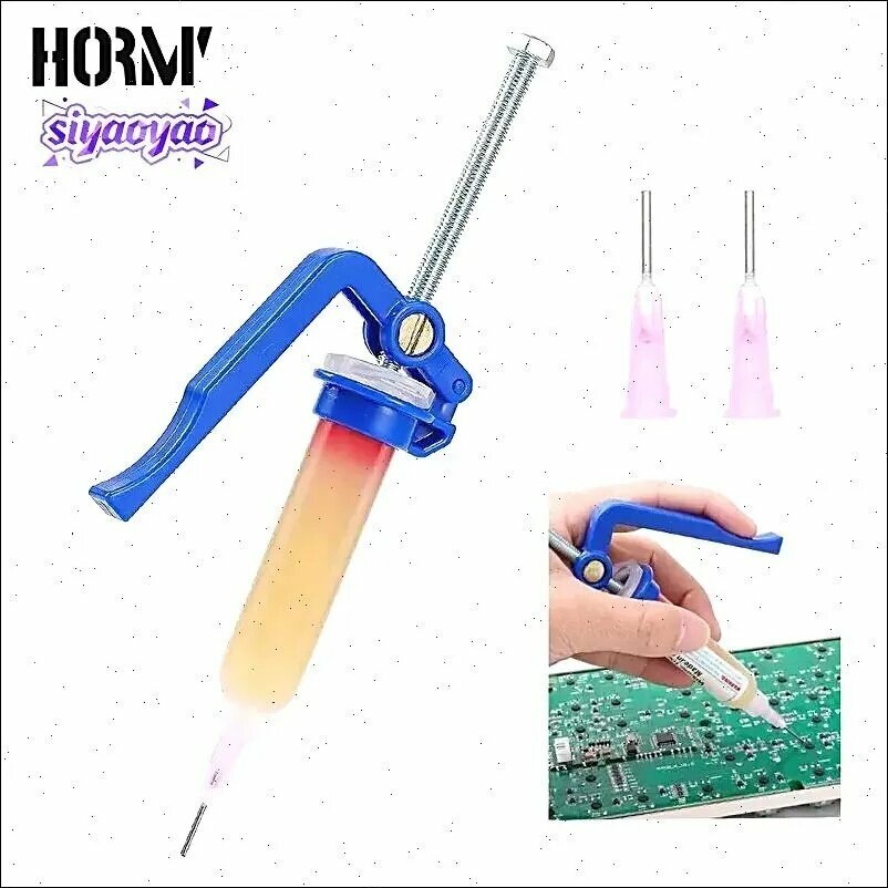 Синий/паяльная паста, шприц для флюса без содержания свинца с иглой и толкателем