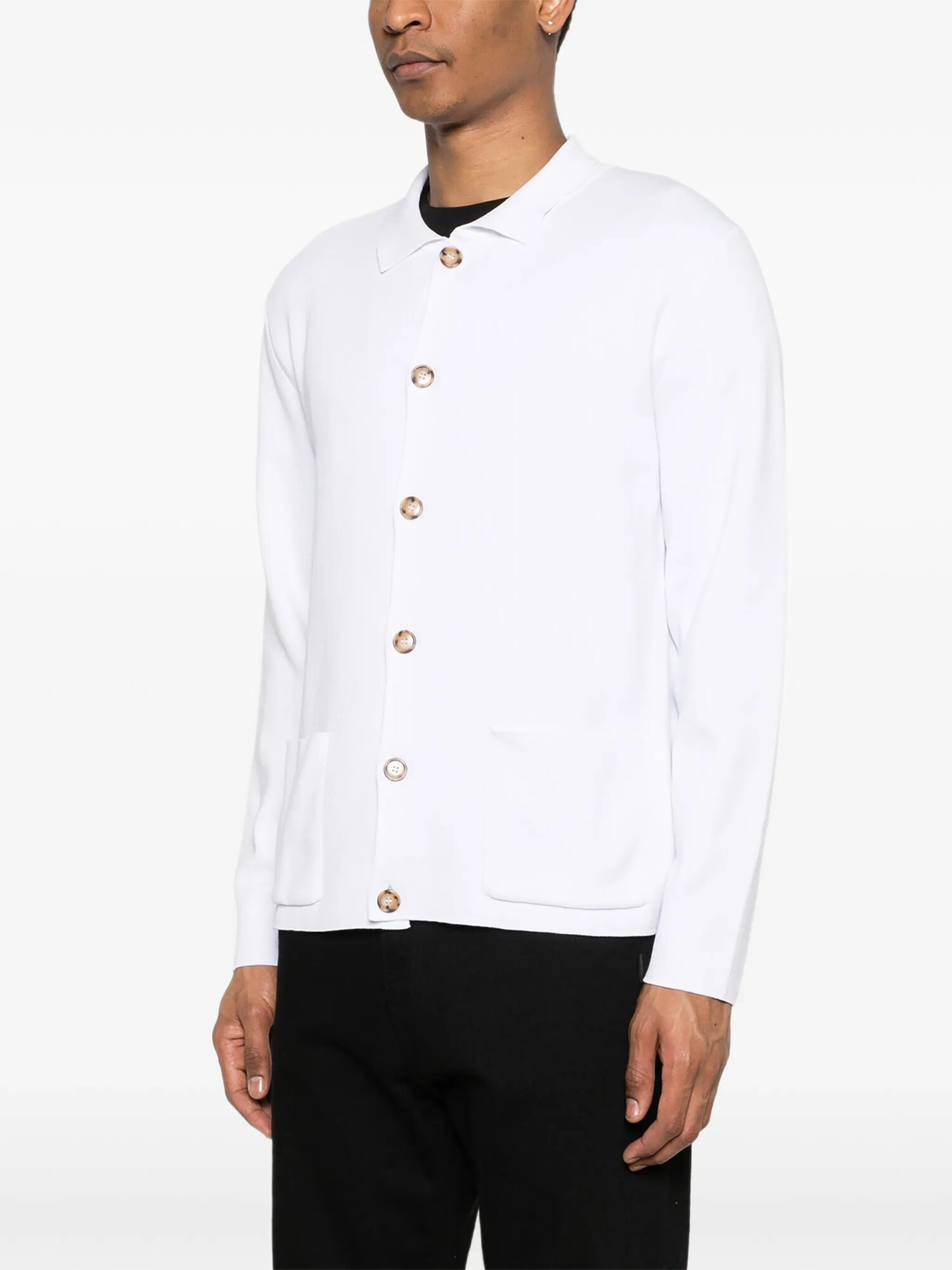 Кардиган Barba Buttoned cotton cardigan, размер 52, white — фото 1
