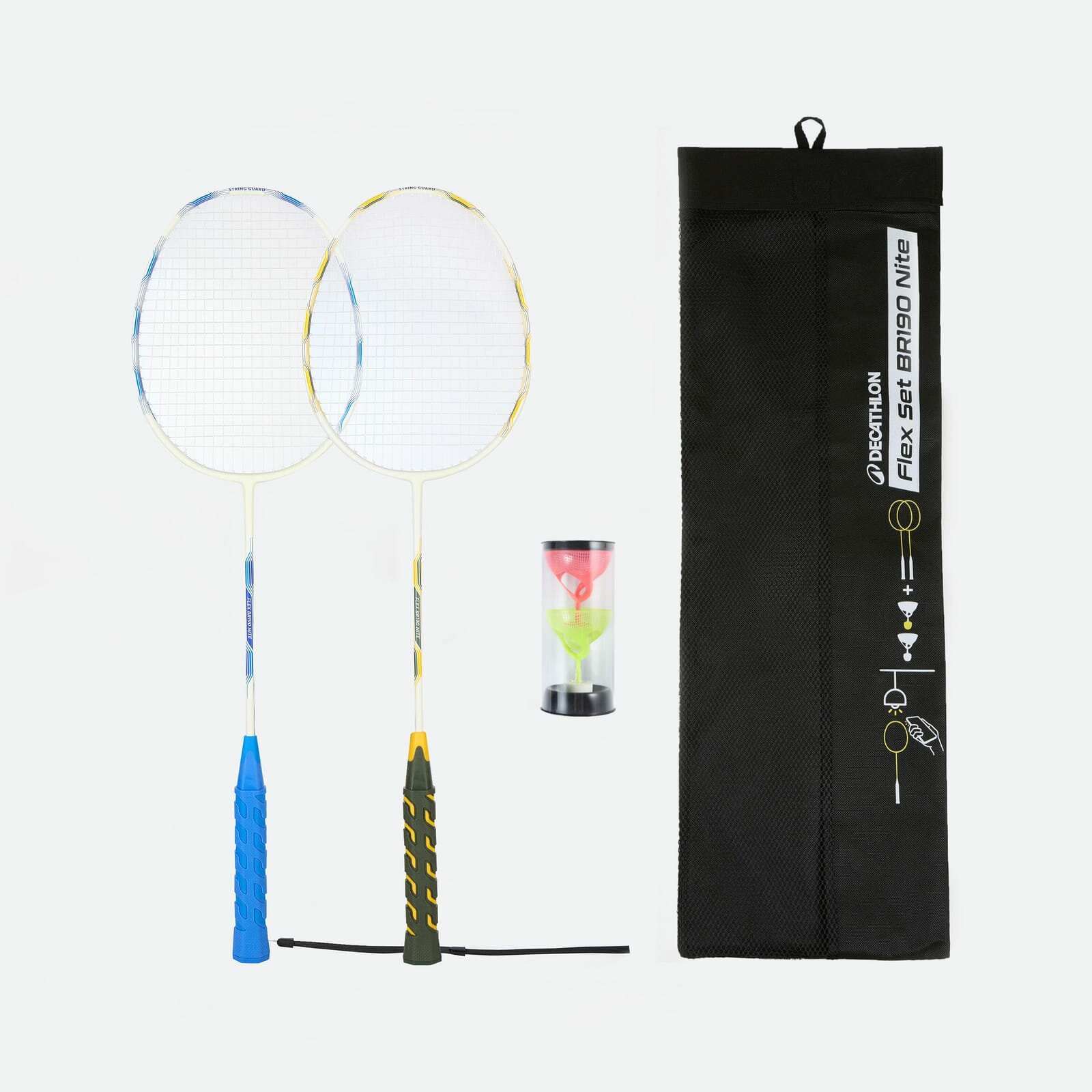 DECATHLON ракетка для бадминтона DECATHLON Perfly Flex BR190, светящийся набор, черный