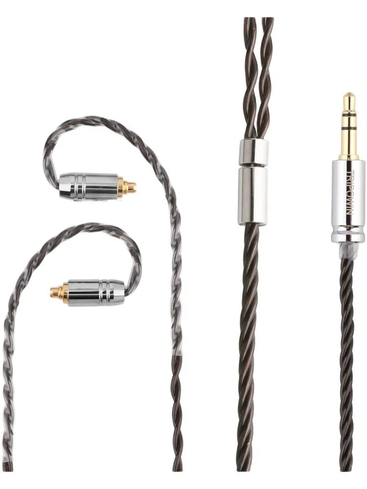 Кабель для наушников TRIPOWIN Mirage 4 жильный HiFi OCC 30AWG (плетение 12 проводов, сменный, для IEM/внутриканальных)