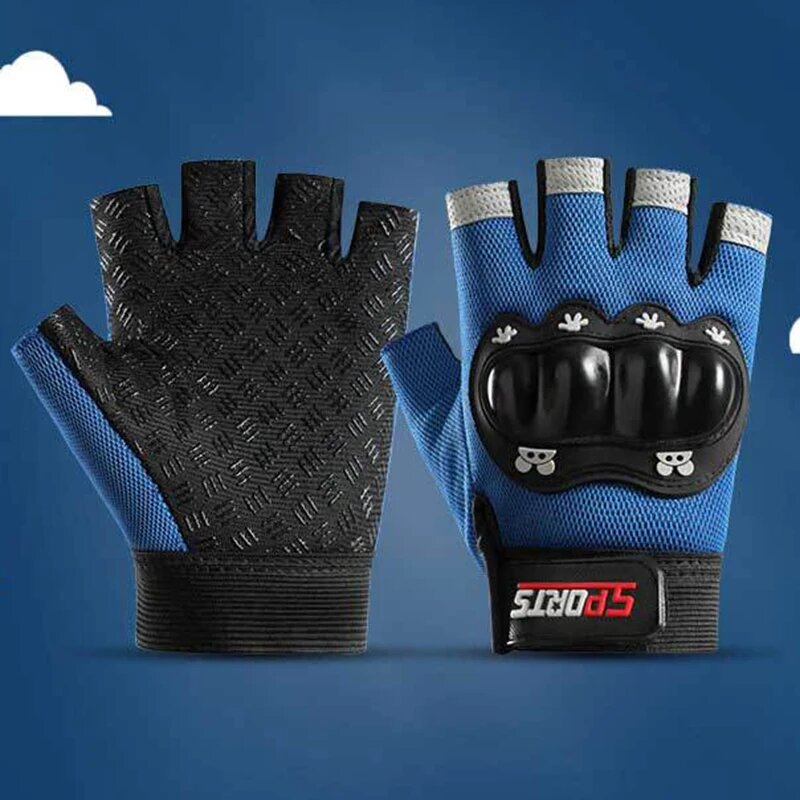 Детские защитные перчатки для велосипеда Темно-синий, Half Blue