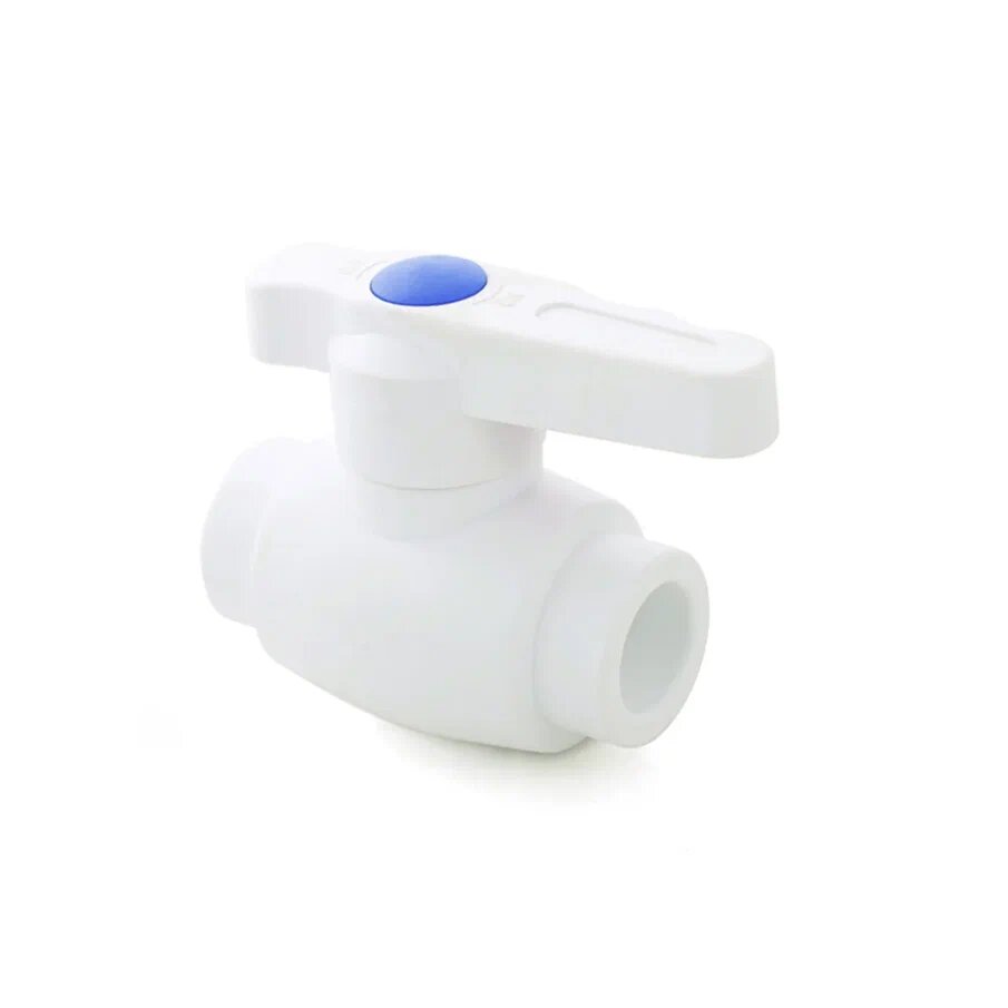 Кран шаровой 75 мм, стандартнопроходной, полипропиленовый, белый, РТП | 28601