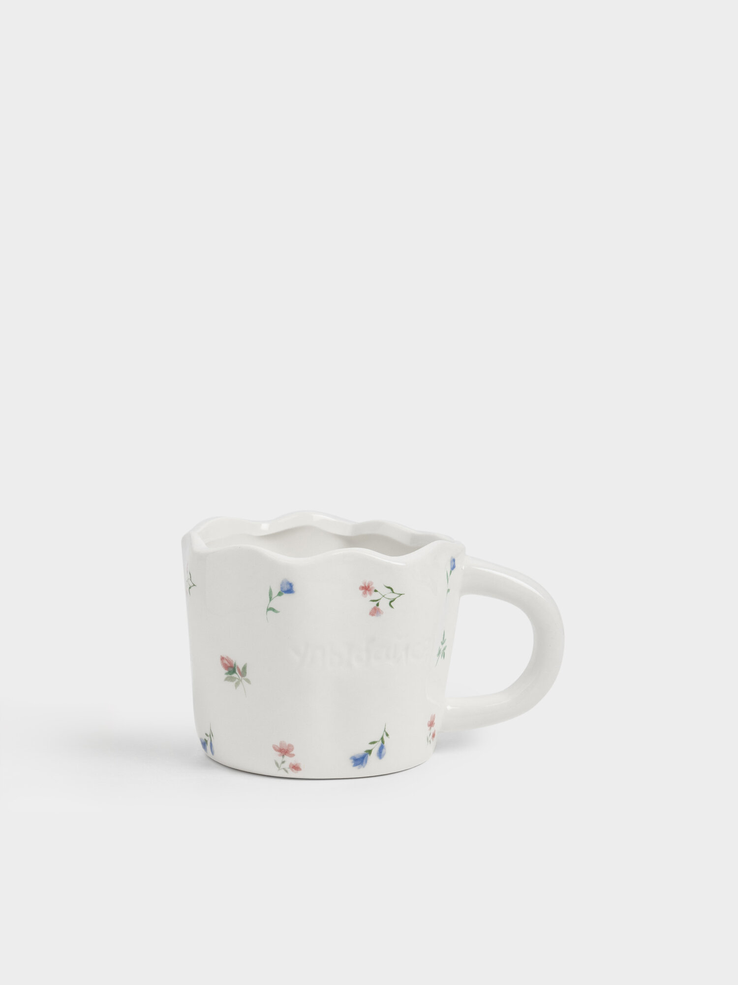 Кружка, 460 мл, керамика D, молочная, Нежные цветы, El flora