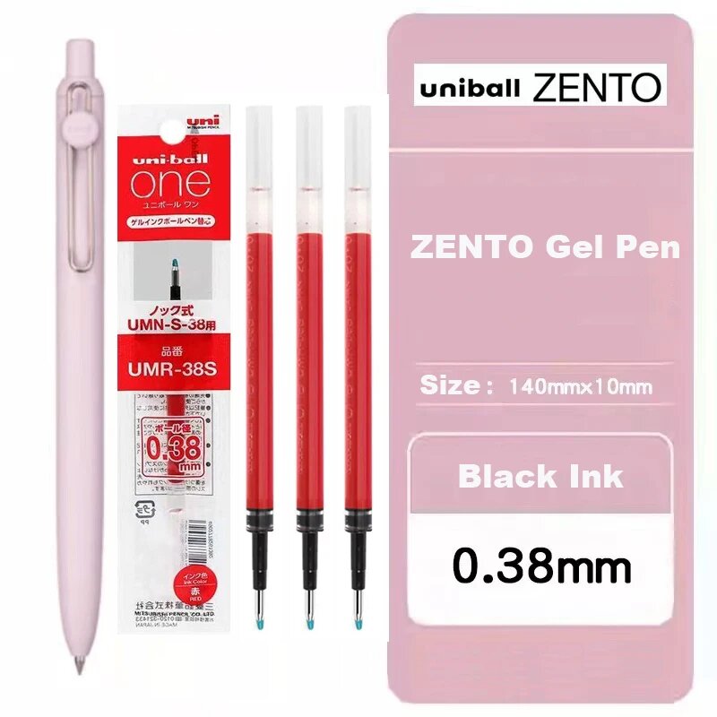 Uniball ZENTO гелевая ручка 0,38/0,5 мм Розовый, 0.38Pink 3RedCore