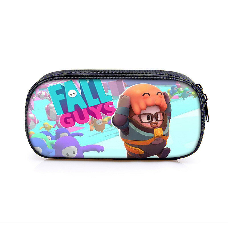 Fall guys cartoon pen holder with waterproof nylon material for classroom use 16, pink