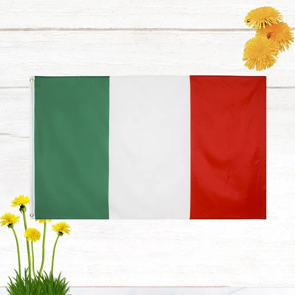 Зеленый спортивный флаг италии из полиэстера для фанатских мероприятий и парадов