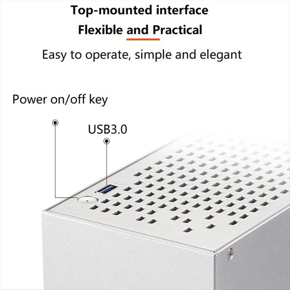 Корпус для компьютера A07 Mini ITX, корпус хоста HTPC, настольного компьютера, серебристый