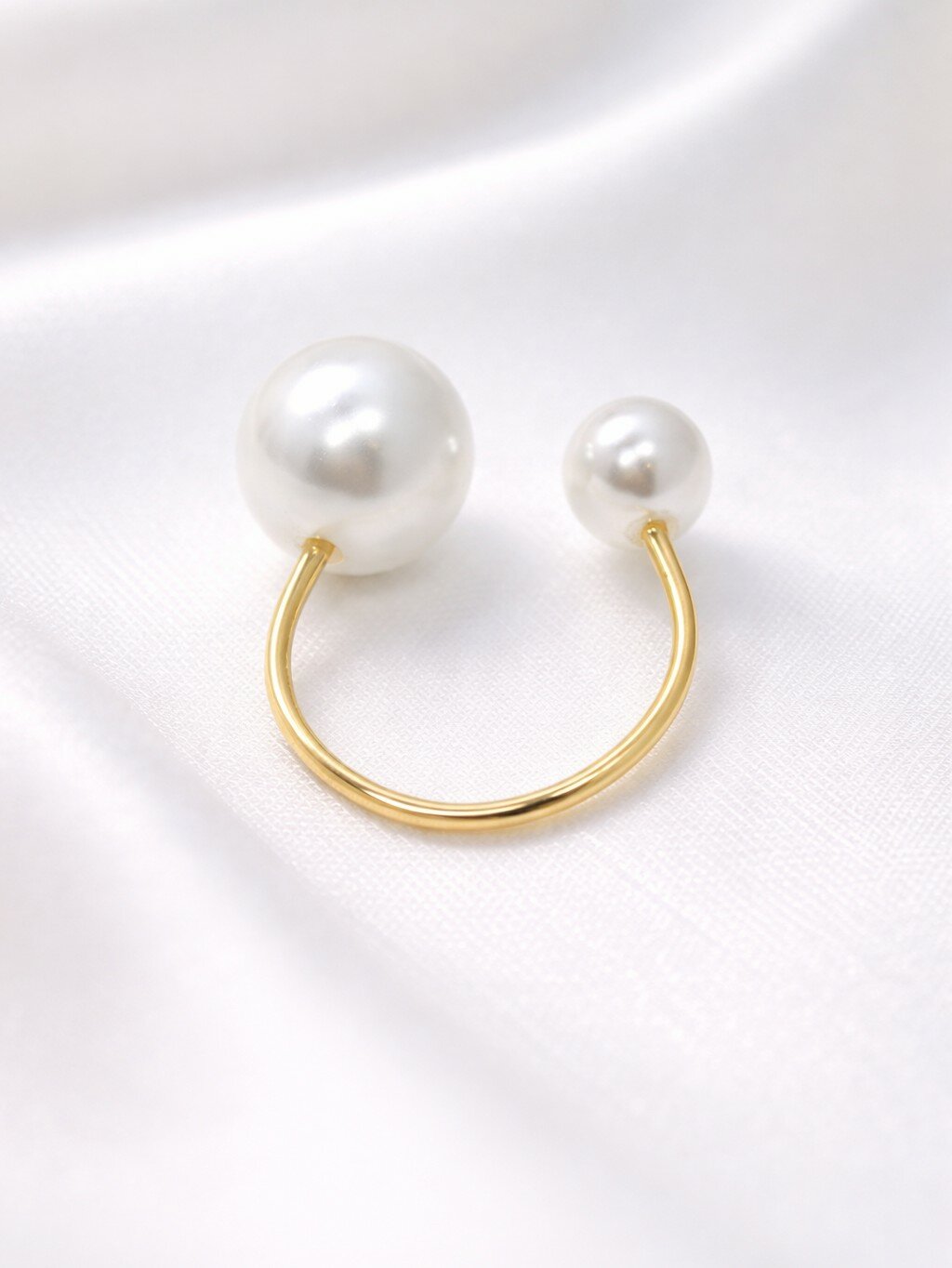 Кольцо помолвочное, жемчуг имитация