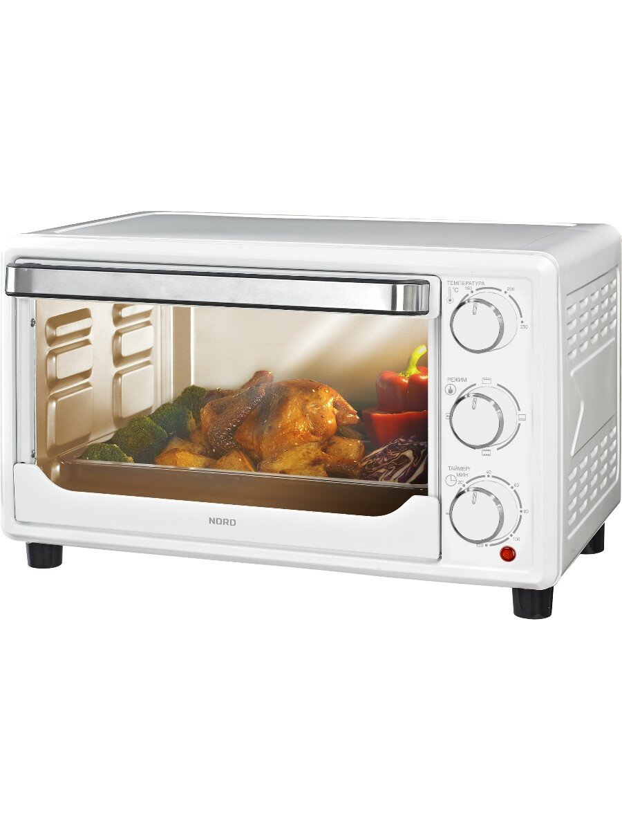 Мини-печь NORD R 300 W электрическая, духовка электрическая настольная, 3 режима, 30 л, цвет белый