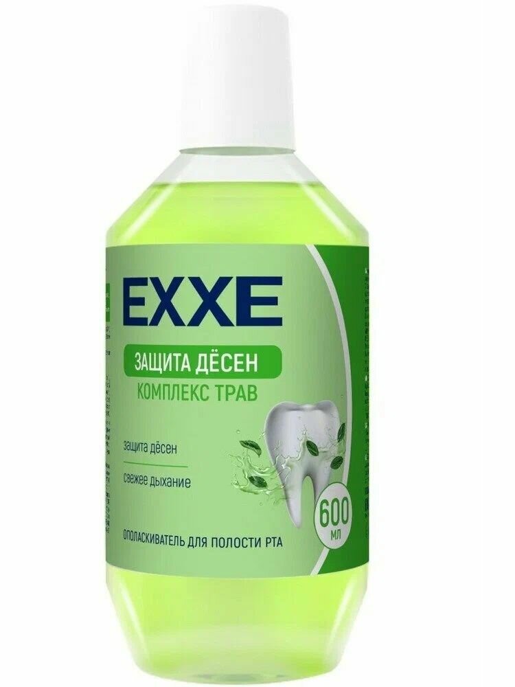 Ополаскиватель для полости рта Exxe Защита десен, 600 мл, зеленый