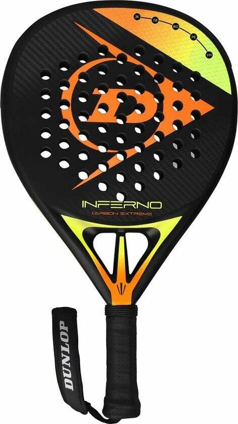 DECATHLON ракетка для падел тенниса Dunlop Inferno Carbon Extreme, черный/желтый/красный, 365 г, средний уровень