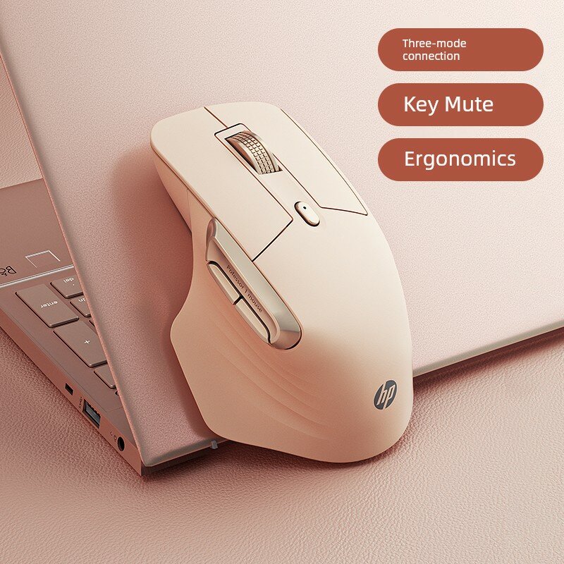 Беспроводная Bluetooth-мышь HP, бесшумная, трехрежимная, универсальная для офиса, эргономичная для ноутбука,