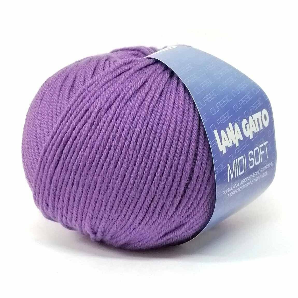 Пряжа Lana Gatto Midi Soft 13335 (1 моток, 50г/142м) персидская сирень