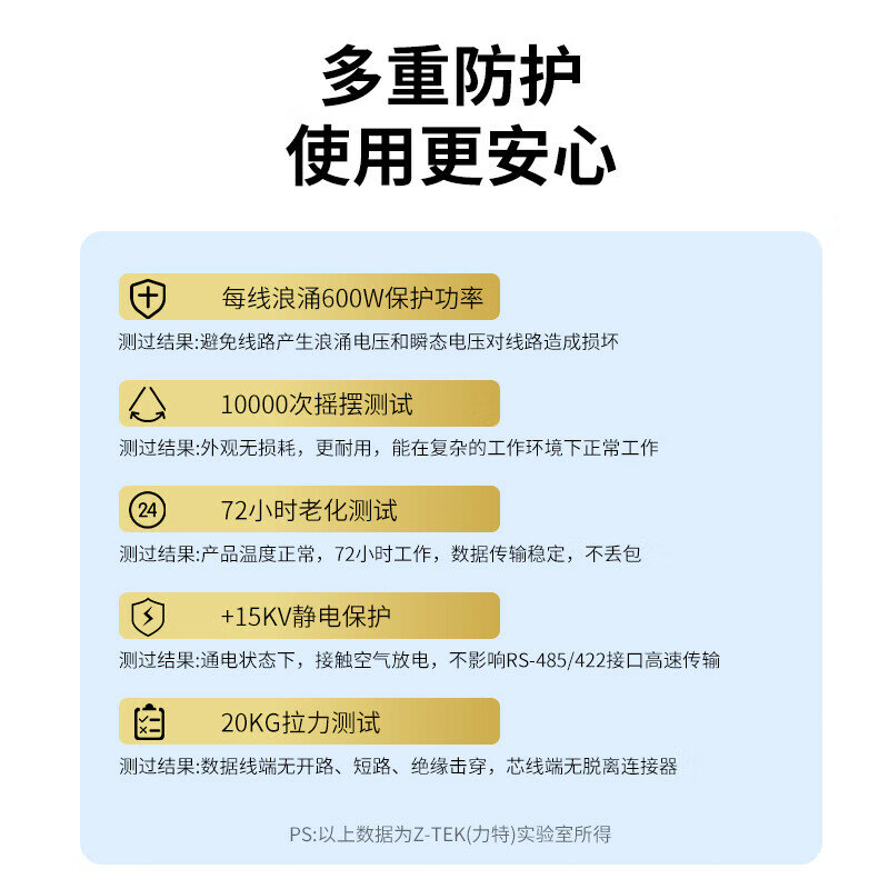 Кабель Z-TEK USB RS485/422 1,5 м с чипом PL2303 для последовательного отладки Версия：30 лет опыта в последовательных